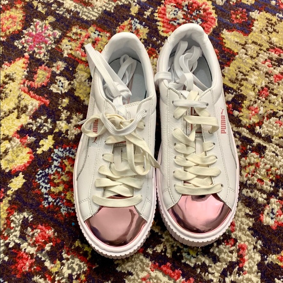 Shoes | Puma Platform Metallic Pink | Poshmark